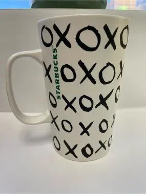 Starbucks | Dining | Starbucks White Mug With Black Xoxo Pattern And ...